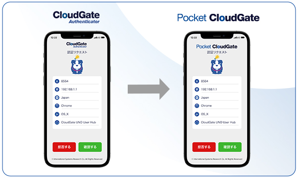 『認証システムアプリ、「Pocket CloudGate」へ名称変更